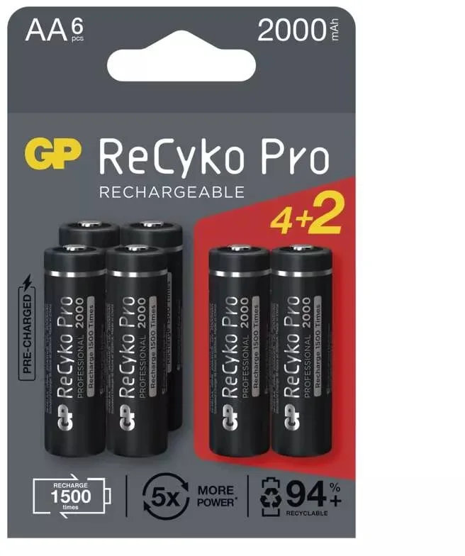 Nabíjecí baterie GP ReCyko Pro Professional AA (HR6), 6 ks (1033226200 ...