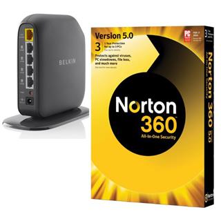 NORTON 360 5.0 CZ 1 USER 3 PC + zdarma Belkin, Wireless Router Share ...